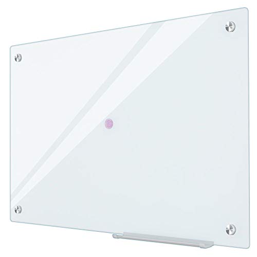 Glass Whiteboard Magnetic Dry Erase White Board 4'x 3' Framless White Surface