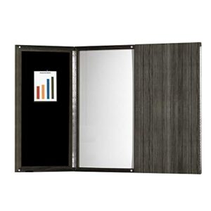 safco mayline medina presentation board with dry erase center panel, gray steel laminate