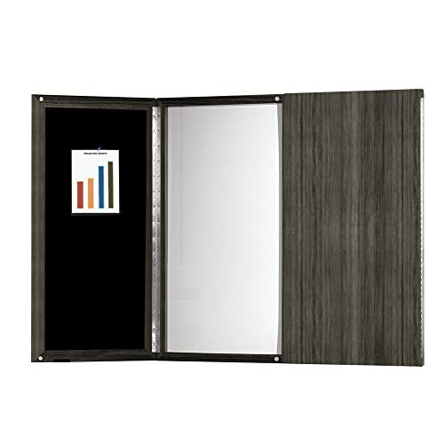 SAFCO Mayline Medina Presentation Board with Dry Erase Center Panel, Gray Steel Laminate