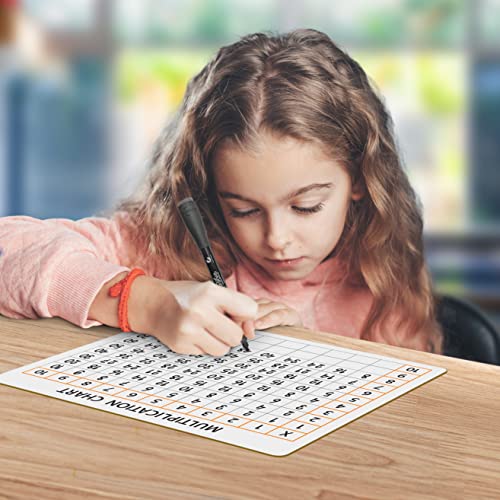 Dry Erase Division Multiplication Chart Whiteboard & Division practice white board Double Sided Times Table Math Manipulatives White Board for Kids Students Classroom and Home Mini Whiteboard Lapboard