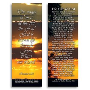 eThought BB-FBV-100 Bible Verse Cards - Pack of 100 Religious Bookmarks - Scripture Memorization Cards, Bible Verse Markers, Encourage and Share The Gospel, Full Color