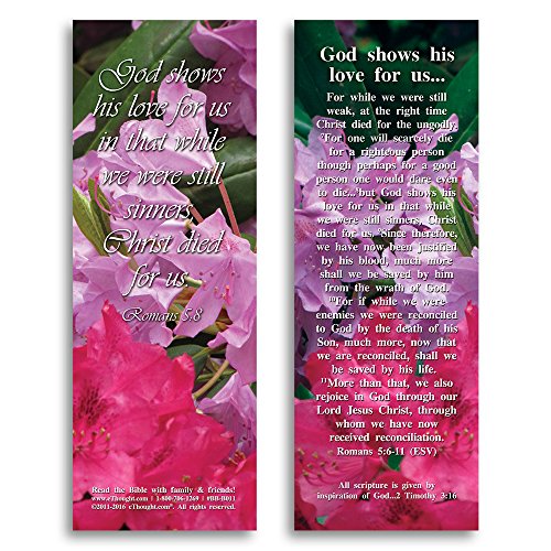 eThought BB-FBV-100 Bible Verse Cards - Pack of 100 Religious Bookmarks - Scripture Memorization Cards, Bible Verse Markers, Encourage and Share The Gospel, Full Color