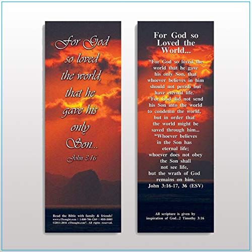 eThought BB-FBV-100 Bible Verse Cards - Pack of 100 Religious Bookmarks - Scripture Memorization Cards, Bible Verse Markers, Encourage and Share The Gospel, Full Color