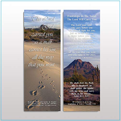 eThought BB-FBV-100 Bible Verse Cards - Pack of 100 Religious Bookmarks - Scripture Memorization Cards, Bible Verse Markers, Encourage and Share The Gospel, Full Color