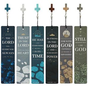 12 pcs bible verses bookmarks with cross pendants, bookmark for bible, great religious christian gifts for men, women, kids, perfect for reading rewards, church supplies, giveaways for sunday school.