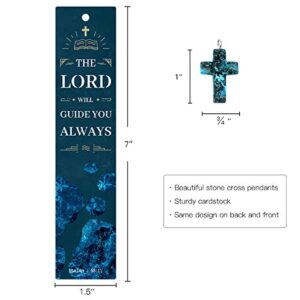 12 Pcs Bible Verses Bookmarks with Cross Pendants, Bookmark for Bible, Great Religious Christian Gifts for Men, Women, Kids, Perfect for Reading Rewards, Church Supplies, Giveaways for Sunday School.