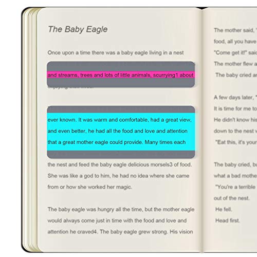 12 Pieces Guided Reading Highlight Strips with 2 Sizes Colored Overlay Highlight Bookmarks for Children and Teacher Supply Guided（6 Standard Size and 6 Large Size）