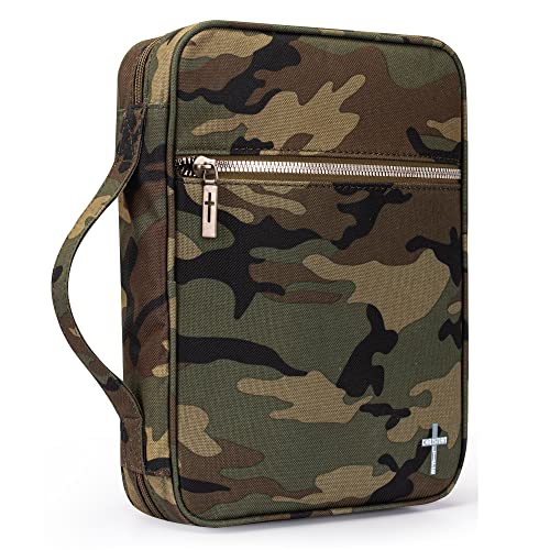 Montana West Bible Covers for Women Men with Leather Bookmark Carrying Book Case Church Bag Bible Protective with Zippered Pocket MWC-126CAMO