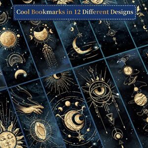 12 PCS Cool Night Sky Bookmark, Bookmarks for Book Lovers, Bulk Bookmarks for Men, Unique Book Mark for Boys, Girls, Students, Classroom Gifts, School Prize, Reading Present