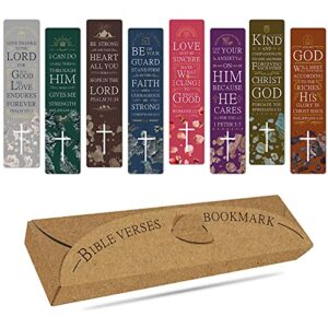 anzon mories 48 pieces christian scripture bookmarks with bible verse quotes & storage box, inspirational book mark religious marker christian art gift bookmark for reading lover, men, women, kids