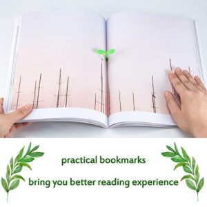 Sprout Little Green Bookmarks Mini Green Sprout Bookmarks Silicone Grass Buds Bookmarks Creative Gifts for Bookworm Book Lovers Reading (6 Pieces)