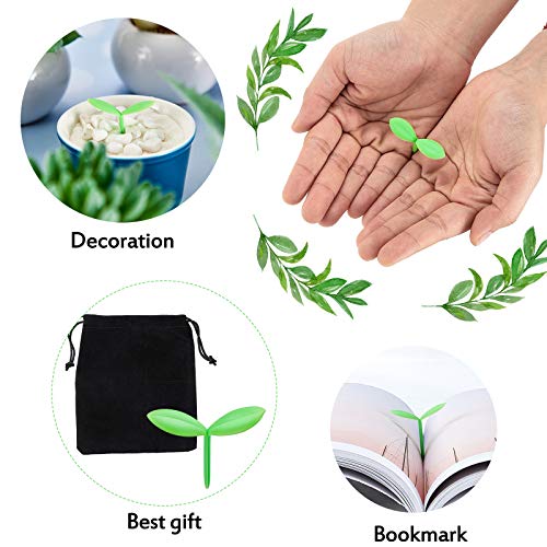 Sprout Little Green Bookmarks Mini Green Sprout Bookmarks Silicone Grass Buds Bookmarks Creative Gifts for Bookworm Book Lovers Reading (6 Pieces)