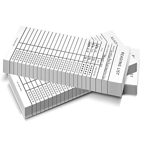 50pc 3 x 8" Reading List Bookmark,Personal Libraries Cards Book Tracker Notecards,Reading Log,Gift for Reading Lover Readers|Literary Gifts,Book Accessories