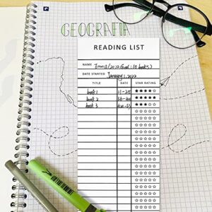 50pc 3 x 8" Reading List Bookmark,Personal Libraries Cards Book Tracker Notecards,Reading Log,Gift for Reading Lover Readers|Literary Gifts,Book Accessories