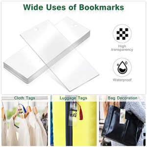 20 Pieces Blank Acrylic Bookmark Set Craft Clear Acrylic Blank Bookmark with 20 Pieces Mini Bookmark Tassel for DIY Projects and Present Tag (5 x 14 cm/ 2 x 5.5 Inch)