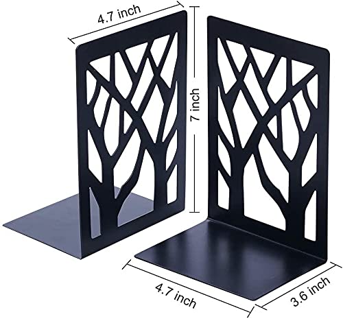 Book Ends Universal Premium Bookends for Shelves, Non-SkidBookend, Heavy Duty Metal Book End, Bookend Supports, Book Stoppers 1 Pairs, Black