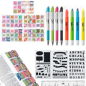 Mr. Pen- Bible Journaling Kit with Bible Highlighters and Pens No Bleed, Bible Tabs, Bible Stencils, Bible Ruler, Bible Markers No Bleed, Bible Journaling Supplies, Bible Study Kit, Christian Gifts