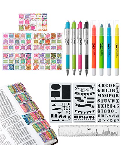 Mr. Pen- Bible Journaling Kit with Bible Highlighters and Pens No Bleed, Bible Tabs, Bible Stencils, Bible Ruler, Bible Markers No Bleed, Bible Journaling Supplies, Bible Study Kit, Christian Gifts