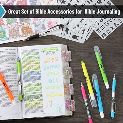 Mr. Pen- Bible Journaling Kit with Bible Highlighters and Pens No Bleed, Bible Tabs, Bible Stencils, Bible Ruler, Bible Markers No Bleed, Bible Journaling Supplies, Bible Study Kit, Christian Gifts