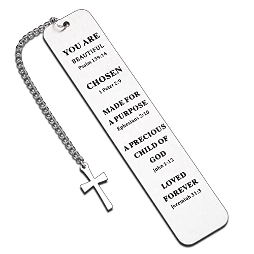 Inspirational Christian Bookmark Gifts for Women Men Bible Verse Bookmark for Girls Daughter Book Lovers Graduation Birthday Christmas for Female Male Him Her Religious Church Bulk Gifts