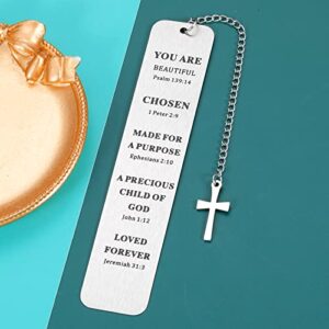 Inspirational Christian Bookmark Gifts for Women Men Bible Verse Bookmark for Girls Daughter Book Lovers Graduation Birthday Christmas for Female Male Him Her Religious Church Bulk Gifts