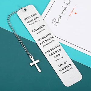 Inspirational Christian Bookmark Gifts for Women Men Bible Verse Bookmark for Girls Daughter Book Lovers Graduation Birthday Christmas for Female Male Him Her Religious Church Bulk Gifts