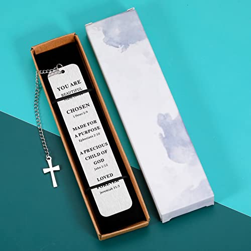 Inspirational Christian Bookmark Gifts for Women Men Bible Verse Bookmark for Girls Daughter Book Lovers Graduation Birthday Christmas for Female Male Him Her Religious Church Bulk Gifts