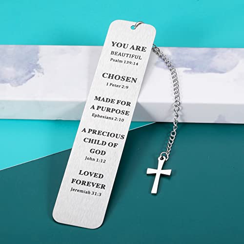 Inspirational Christian Bookmark Gifts for Women Men Bible Verse Bookmark for Girls Daughter Book Lovers Graduation Birthday Christmas for Female Male Him Her Religious Church Bulk Gifts