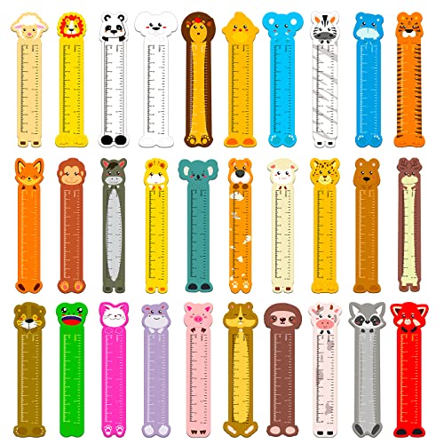 60 Pieces Animal Funny Bookmarks Cartoon Cute Bookmarks Reading Ruler Animal Bookmark Animal Theme Kid Bookmark for Kids Girls Students Adult