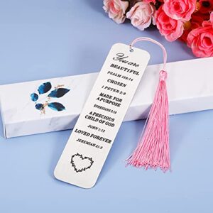 Inspirational Christian Gifts for women Bible Verse Bookmark with Tassel Book Lover Gifts for Women Birthday Christmas Bookmarks Gifts for Friends Girl Sister Female Bookworms Book Club Religious Gift