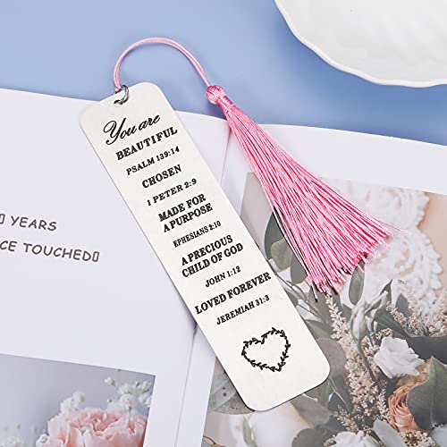 Inspirational Christian Gifts for women Bible Verse Bookmark with Tassel Book Lover Gifts for Women Birthday Christmas Bookmarks Gifts for Friends Girl Sister Female Bookworms Book Club Religious Gift