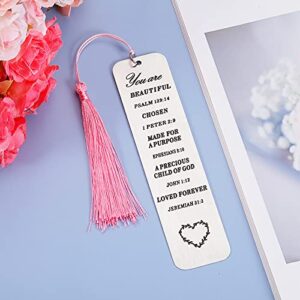 Inspirational Christian Gifts for women Bible Verse Bookmark with Tassel Book Lover Gifts for Women Birthday Christmas Bookmarks Gifts for Friends Girl Sister Female Bookworms Book Club Religious Gift