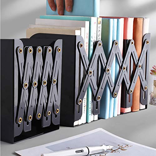 MDHAND Adjustable Bookend, Desk Magazine File Organizer Holder, Desk Organizer and Accessories for Office, Books, Papers, Extends up to 19 inches