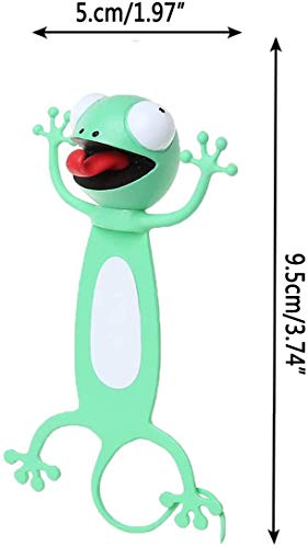 Lovely Bookmarks, Wakaka Funny 3D Cartoon Bookmark Animals Reading Bookmarks for Students Office Stationery Creative Gift Ideal for Boys Girls (Gecko)