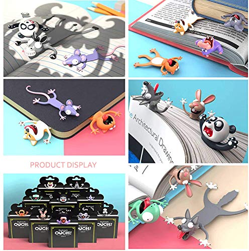 Lovely Bookmarks, Wakaka Funny 3D Cartoon Bookmark Animals Reading Bookmarks for Students Office Stationery Creative Gift Ideal for Boys Girls (Gecko)