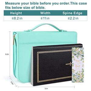 Bible Cover Case for Women with a Matched Bookmark Floral PU Leather Bible Cover Bag with Pockets and Zipper for Standard and Large Size Study Bible 10.8"x7.8"x2"