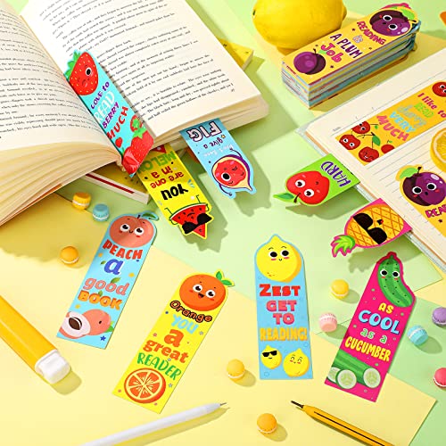 120 Pieces Scented Bookmarks Scratch and Sniff Bookmarks Fruit Bookmarks for Kids Cute Bookmarks Educational Book Markers for Office School Students Reader Supplies, 15 Scents