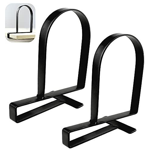 Bookends for Shelves - Heavy-Duty Clamped Book Ends Book Shelf Holders, Non-Skid Bookends Stoppers Supports (Black, 2)