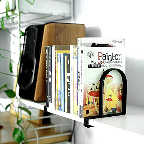 Bookends for Shelves - Heavy-Duty Clamped Book Ends Book Shelf Holders, Non-Skid Bookends Stoppers Supports (Black, 2)