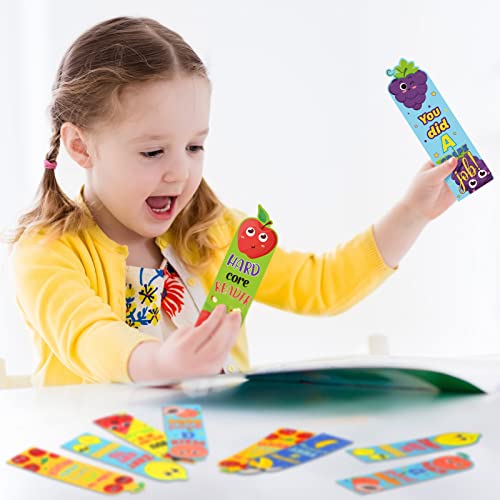 60 Pieces Scratch and Sniff Bookmarks Kids Scented Bookmarks Educational Bookmark Assorted Smelly Bookmarks for Kids Students Reader, 12 Styles, 12 Scents (Fruit Style, Fruit Smell)