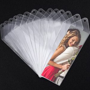 plastic bookmark sleeves photo booth sleeves 2-1/4 x 6-1/4 inches for wedding 2 x 6 inches vinyl photo strips for valentine’s day gift (60)