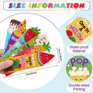 60 Pieces Scented Bookmarks Scratch and Sniff Fun Bookmarks 6 Styles for Students Bookmarks Smelly Bookmarks for Kids (Fruit Style)