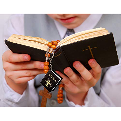 Hicarer 18 Pieces Mini Book Keychain Miniature Book Keyring for Church Souvenir Gifts