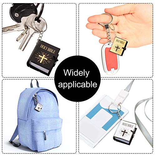 Hicarer 18 Pieces Mini Book Keychain Miniature Book Keyring for Church Souvenir Gifts