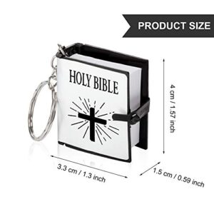 Hicarer 18 Pieces Mini Book Keychain Miniature Book Keyring for Church Souvenir Gifts