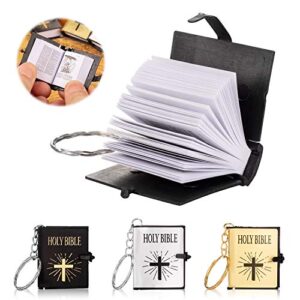 Hicarer 18 Pieces Mini Book Keychain Miniature Book Keyring for Church Souvenir Gifts