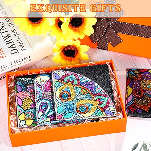 Honoson 6 Pcs Diamond Painting Corner Bookmark 5D DIY Page Book Marks Triangle Book Lovers Gifts for Women Girls Art Craft Reading Lovers Presents (Mandala Flower)