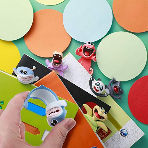 6 Pieces Wacky Bookmarks Animal Bookmarks 3D Squashed Bookmarks for Kids Students Teachers, Funny Bookmark for Reading (Mixed Style)