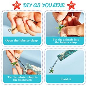 10 Pieces Ocean Bookmarks,Bookmarks for Kids,Page Markers for Students Teachers Reading with 10 Multi Ocean Marine Animal Pendants for Reading Girl Women Children Teen School Classroom Reading Favor