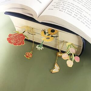 Metal Bookmarks,Bookmarks for Book Lovers Students Teachers Friends Cute Bookmark Teacher's Day Anniversary Christmas Birthday Graduation Valentine's Day Gifts (Sunflower)